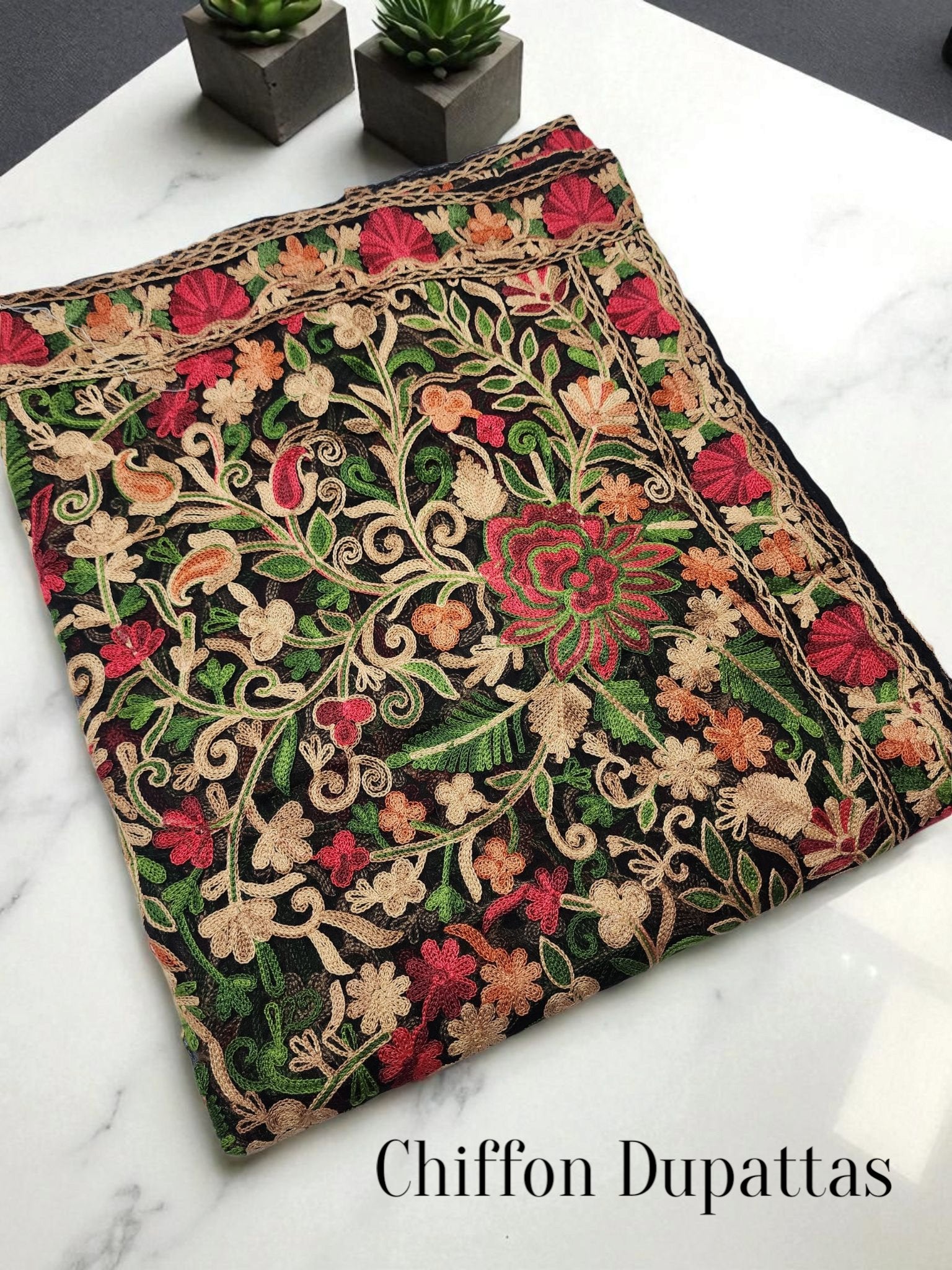 Chiffon Multicolor Dupattas – Handmade Pakistan