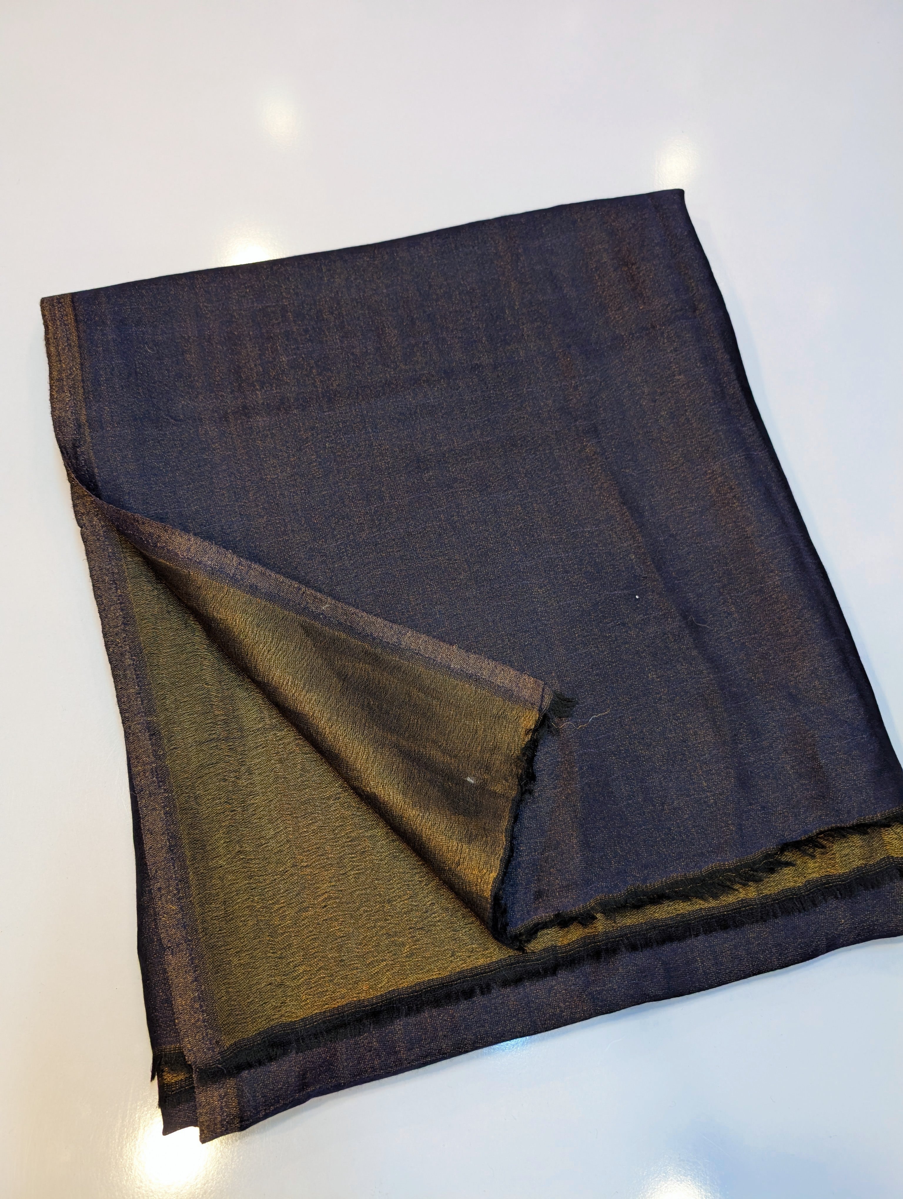 Moonlight Plain Toosh Shawl Made in Kashmir | Navy Blue – Handmade Pakistan