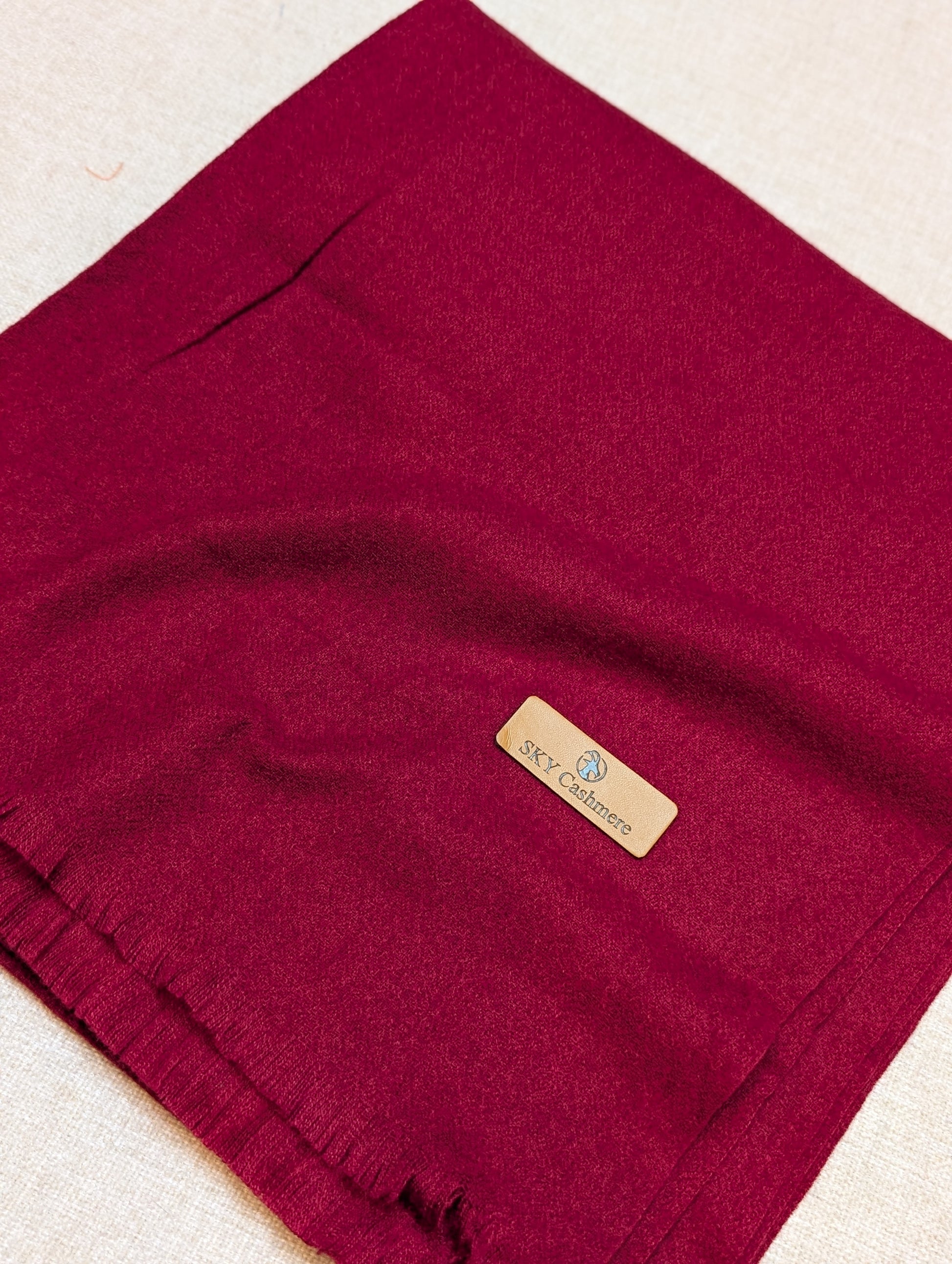 Plain Stole Sky Cashmere Soft Like Toosh Stole in Large Size | Maroon ...
